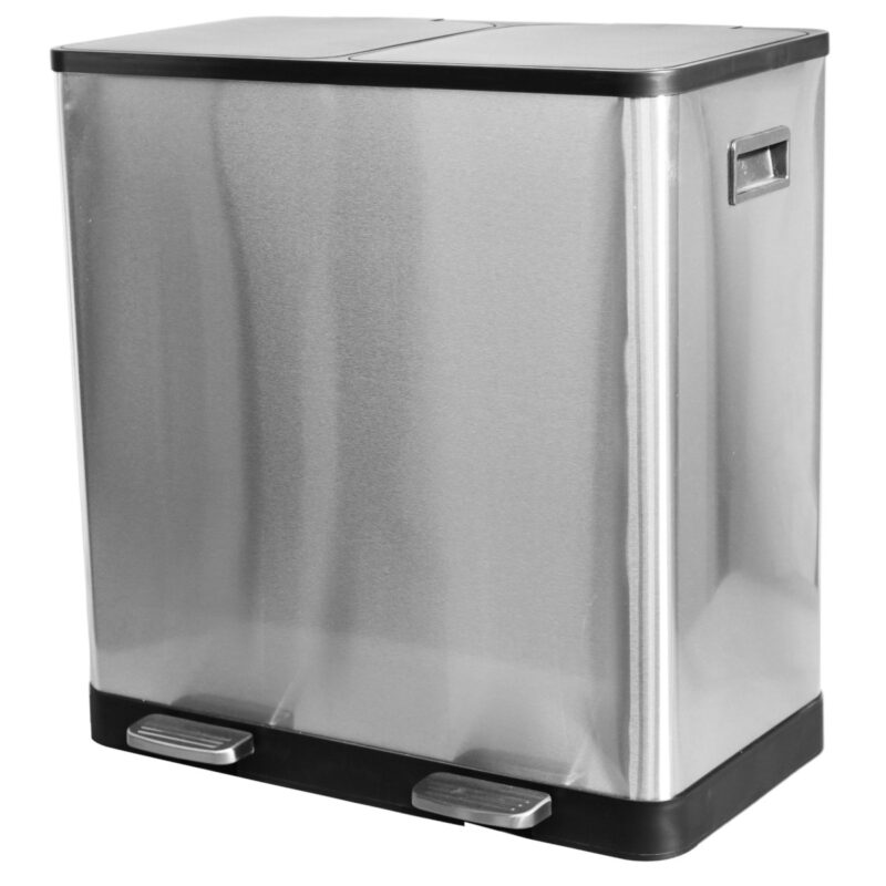 Double Kitchen Bin 60 Litre 2 Recycling Compartments - Home Treats UK